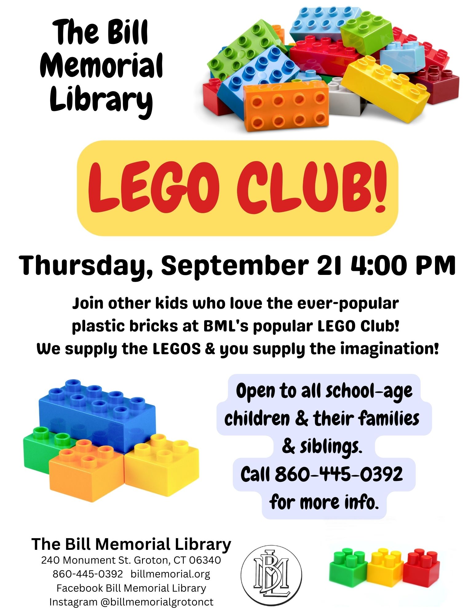 2023 September LEGO Club - BILL MEMORIAL LIBRARY