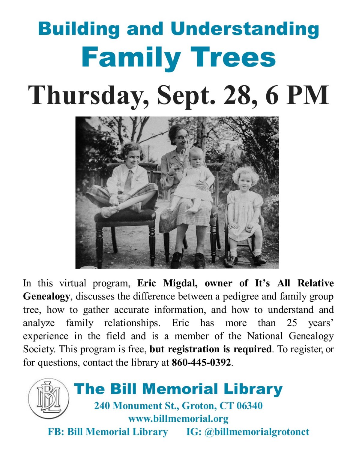 2023 Virtual Genealogy Program: Building and Understanding Family Trees - BILL MEMORIAL LIBRARY