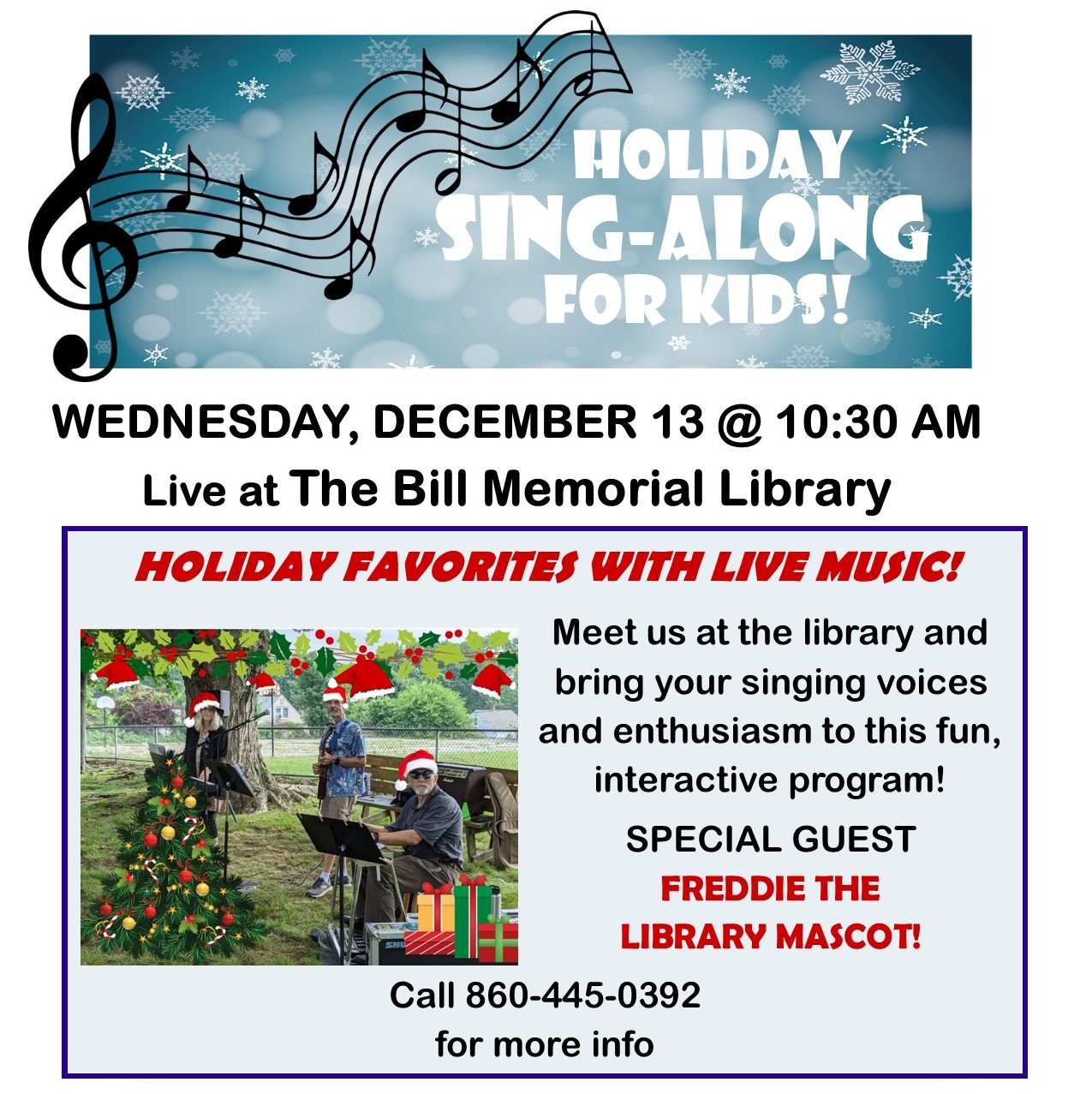 2023 Holiday Sing-Along for Kids - BILL MEMORIAL LIBRARY