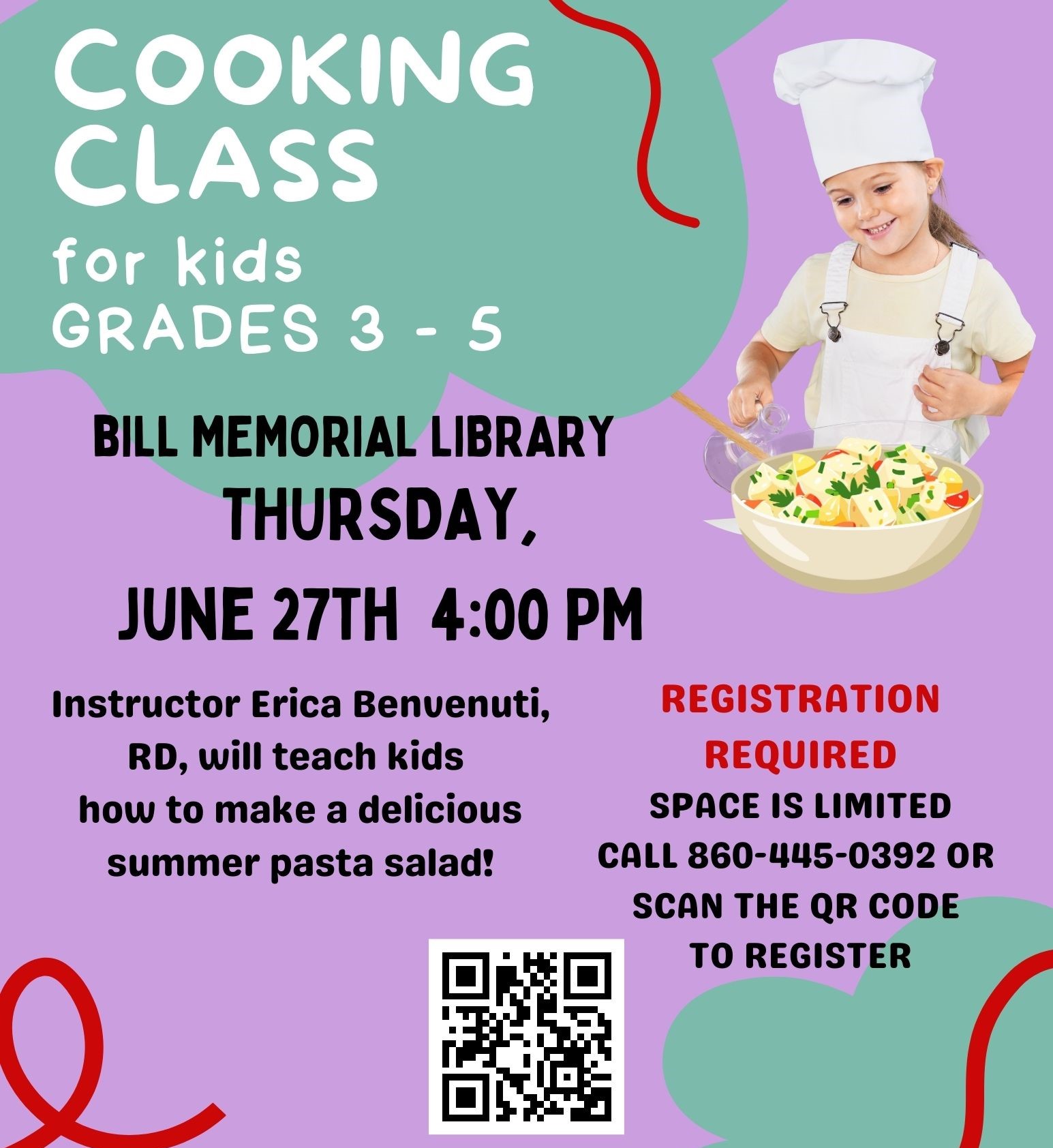 2024 June Kids’ Cooking Class (Grades 3-5) - BILL MEMORIAL LIBRARY