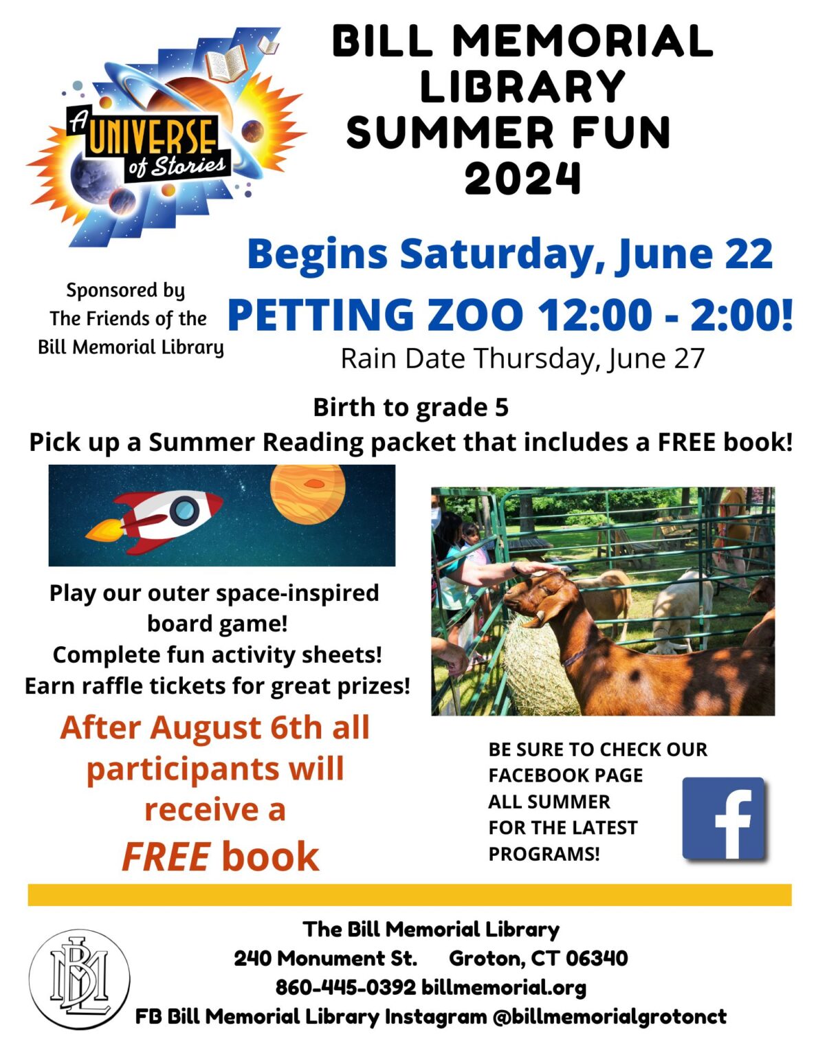2024 Summer Fun Begins with a Petting Zoo! - BILL MEMORIAL LIBRARY