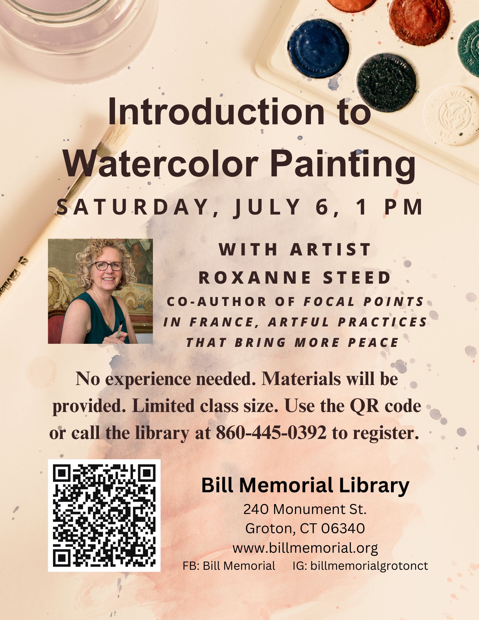 2024 Intro to Watercolor Painting - BILL MEMORIAL LIBRARY