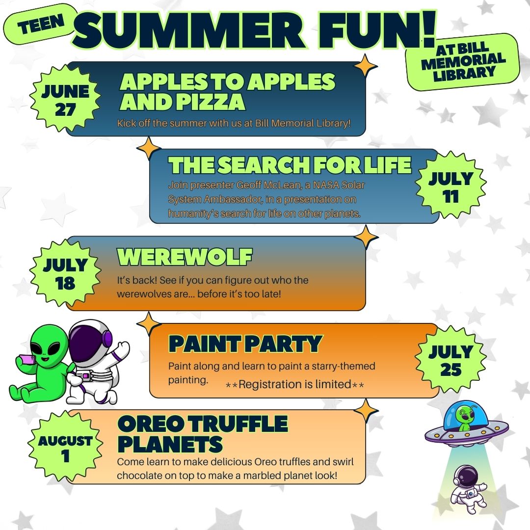 2024 Teens: Summer Fun Program - BILL MEMORIAL LIBRARY