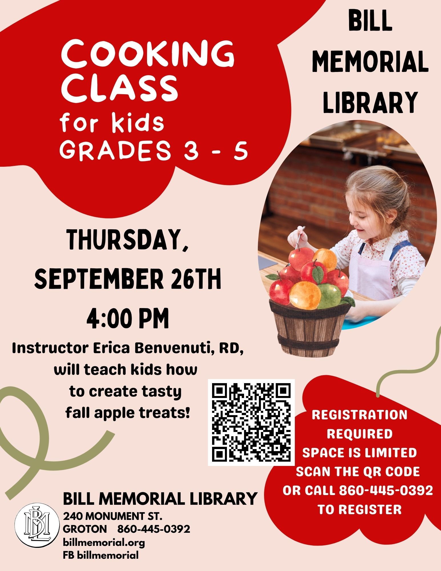 2024 September Kids’ Cooking Class (Grades 3-5) - BILL MEMORIAL LIBRARY