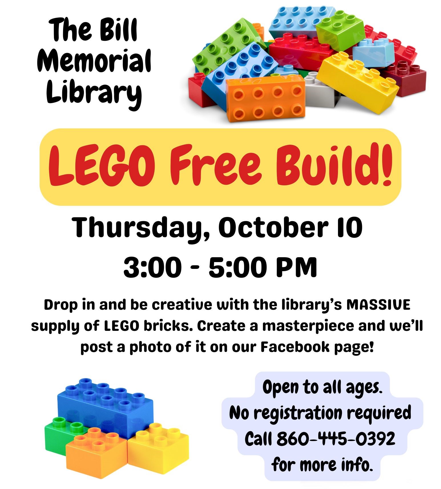 2024 October LEGO Free Build - BILL MEMORIAL LIBRARY