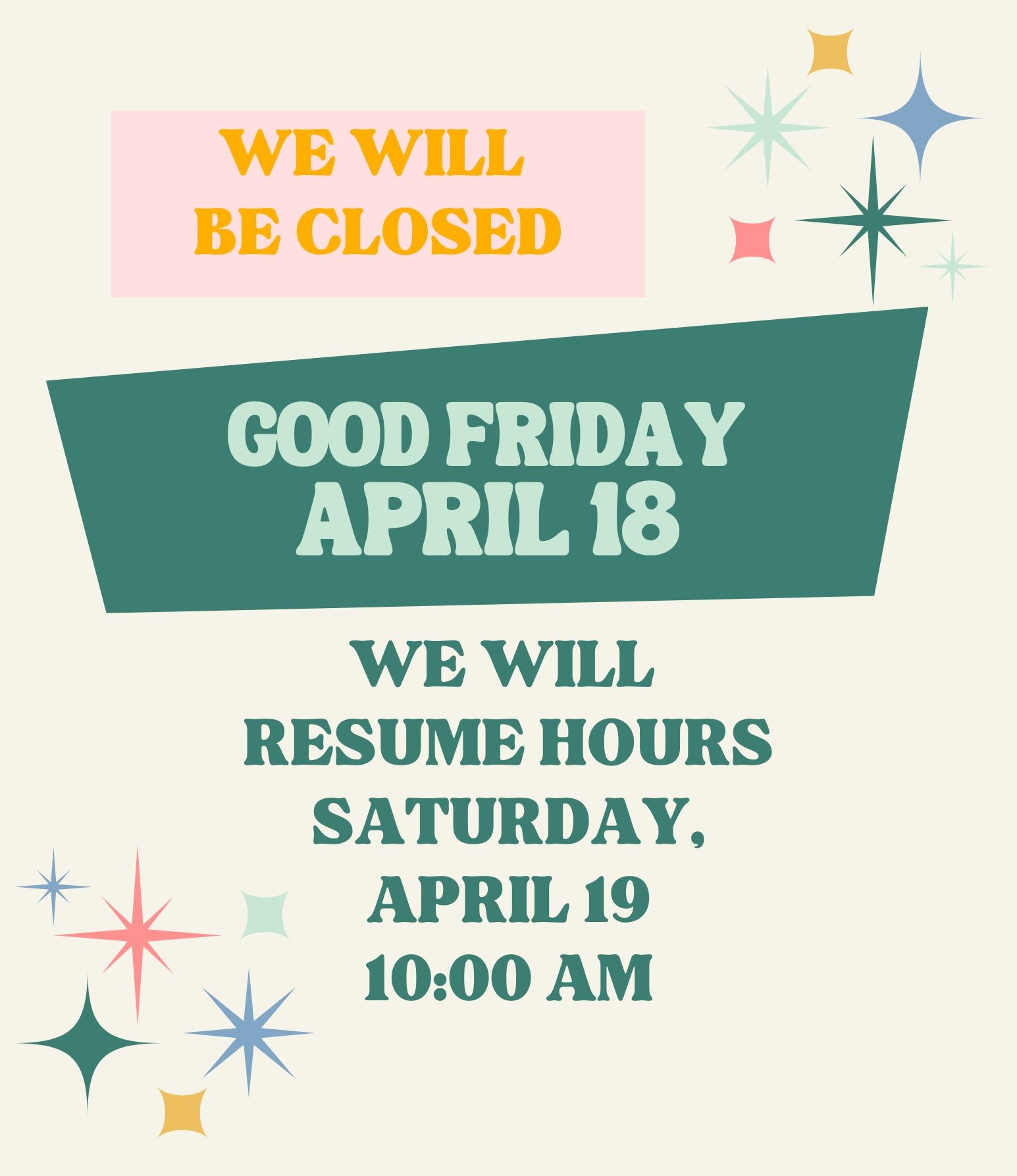 2025 CLOSED for Good Friday - BILL MEMORIAL LIBRARY