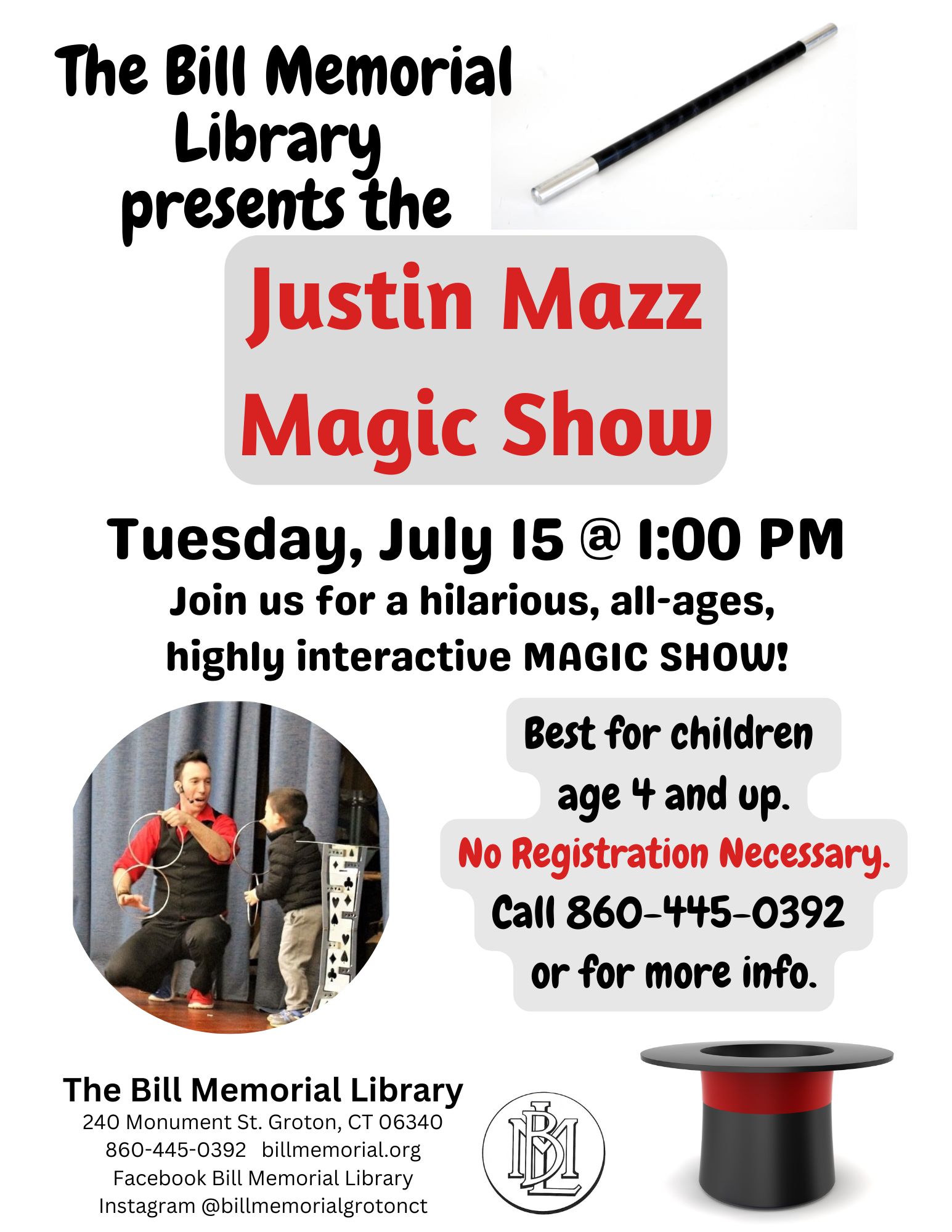 2025 Justin Mazz Magic Show - BILL MEMORIAL LIBRARY