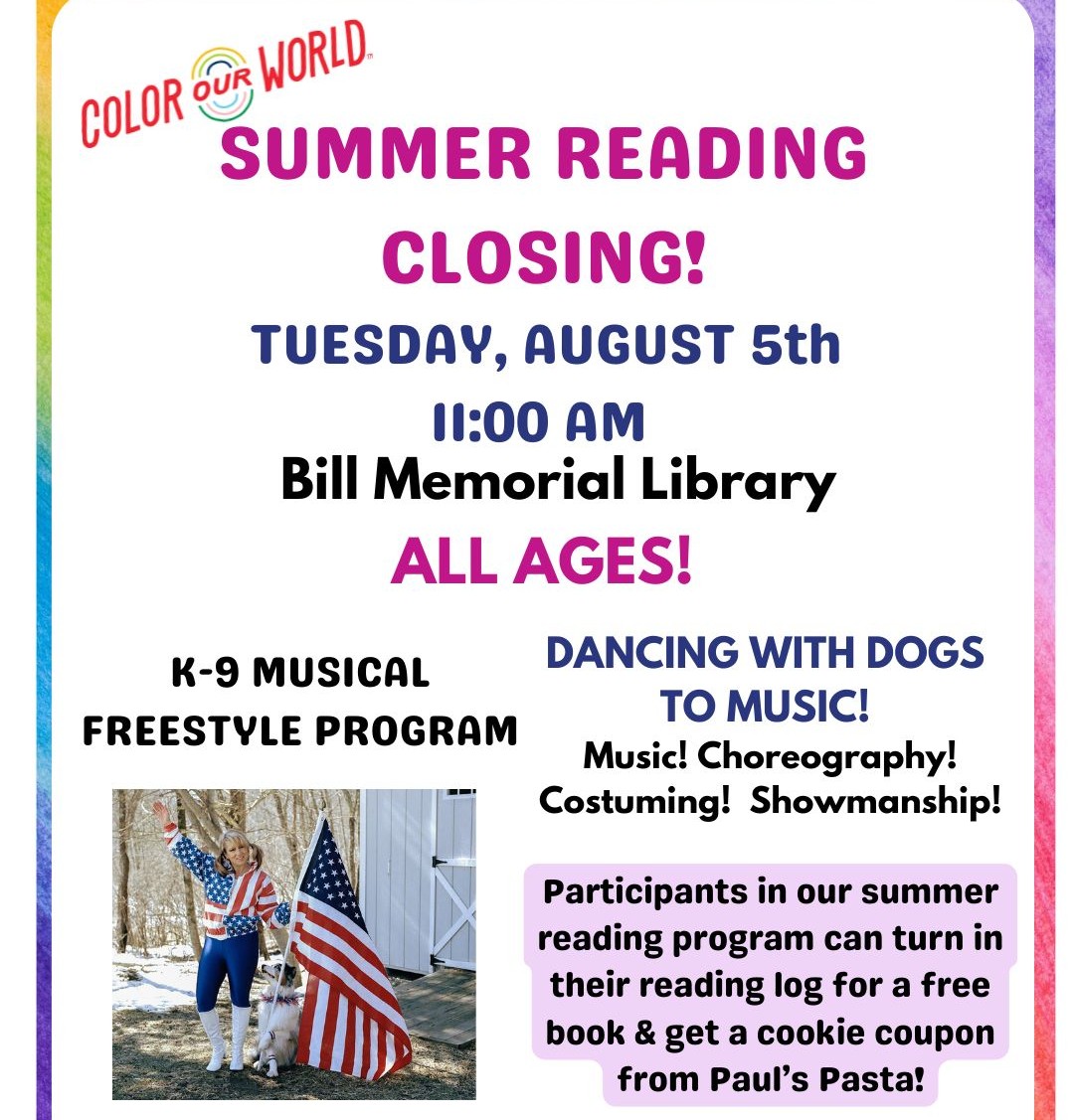 2025 Kids’ Summer Reading Closing - BILL MEMORIAL LIBRARY